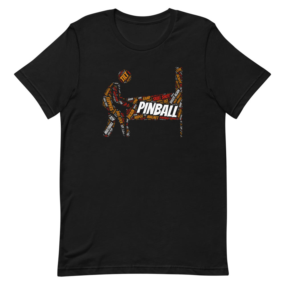 PINBALL WORDS PINBALL PLAYER PINBALL T-SHIRT – Pinballs and Dreams